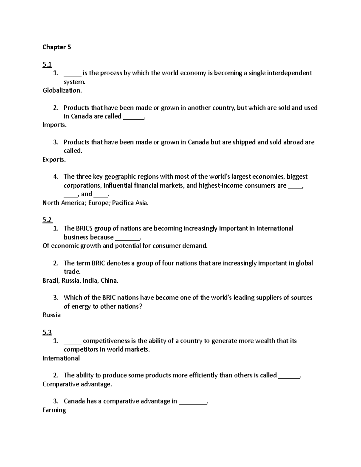 Chapter 5 - notes - Chapter 5 5. 1. _____ is the process by which the ...
