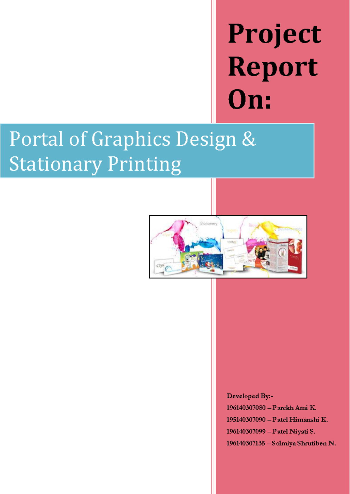 Project Report Sem 6 - Project Report On: Developed By:- 196140307080 ...