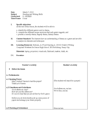 Detailed Lesson PLAN IN English 9 - DETAILED LESSON PLAN IN ENGLISH 9 I ...