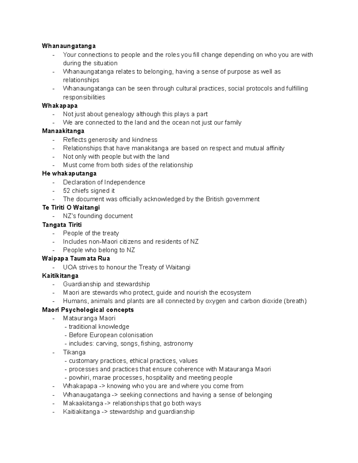 Maori Revision notes - Whanaungatanga - Your connections to people and ...