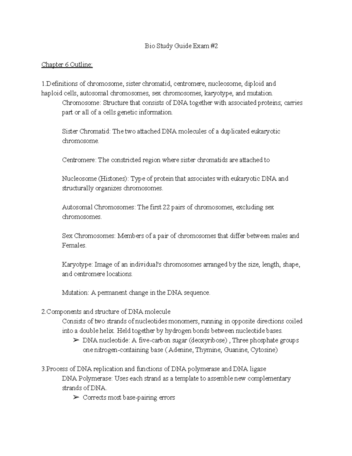 Bio study guide 2022 - Bio Study Guide Exam # Chapter 6 Outline: 1 of ...