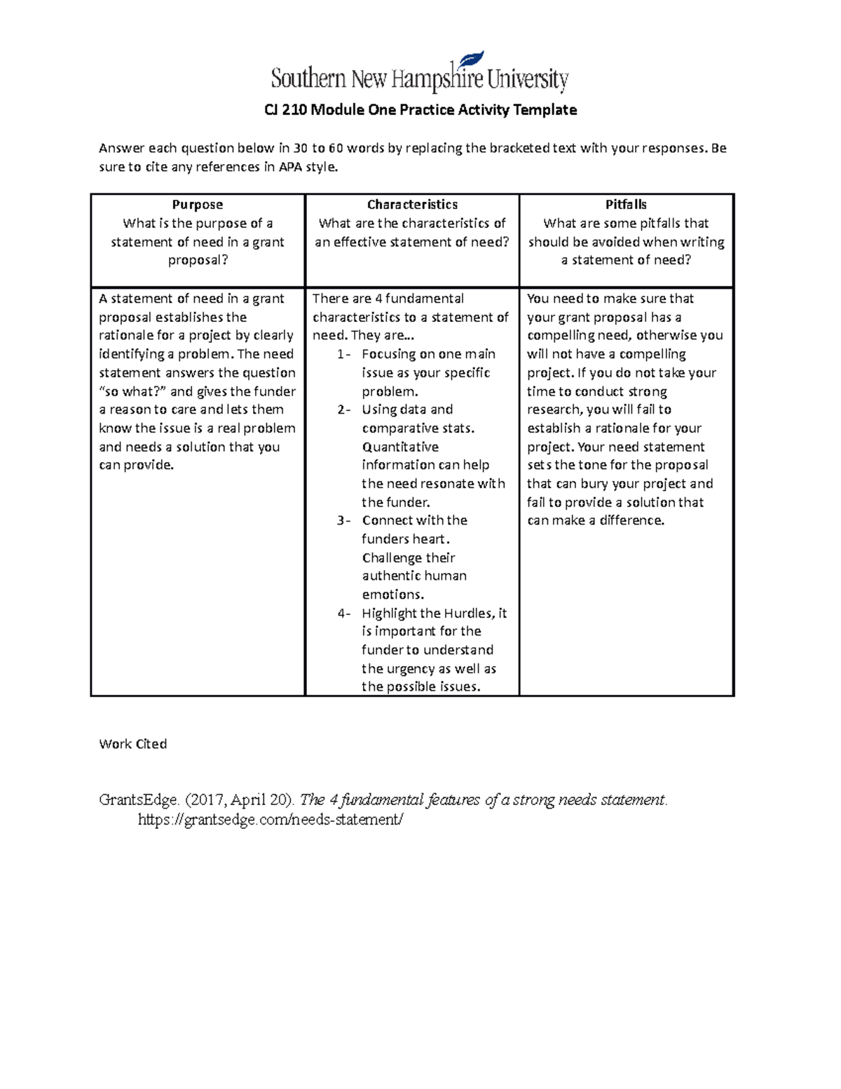 Week 1 CJ210 Template Assignment - CJ 210 Module One Practice Activity ...