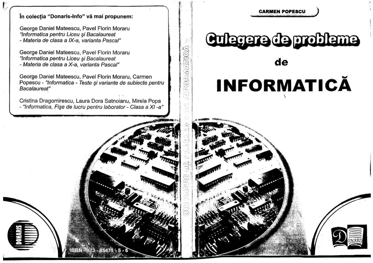 Culegere de Probleme Informatica Carmen Popescu - JAVA – advanced programing - Studocu