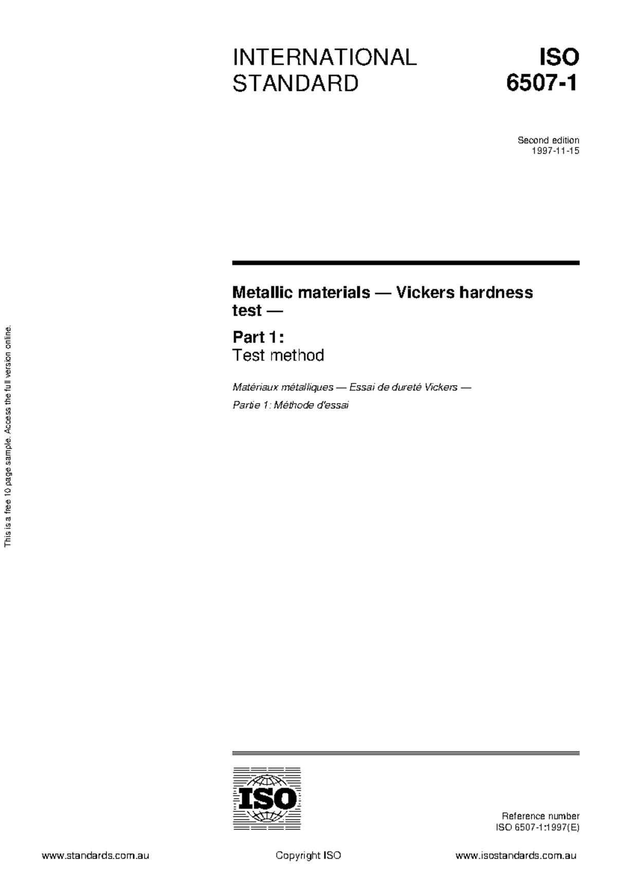 Kupdf - fdsa - A Reference number ISO 6507-1:1997(E) INTERNATIONAL ...