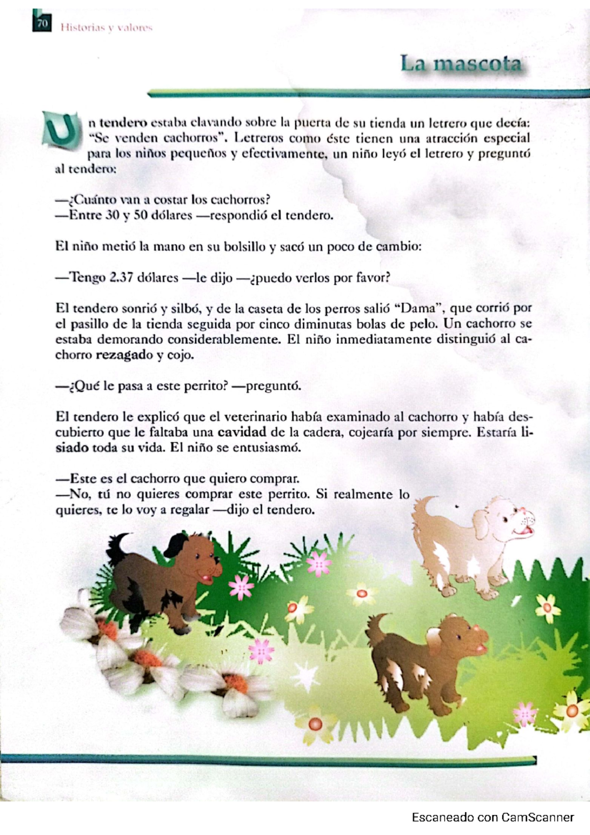 Lectura La mascota - formacion civica y etica - Studocu