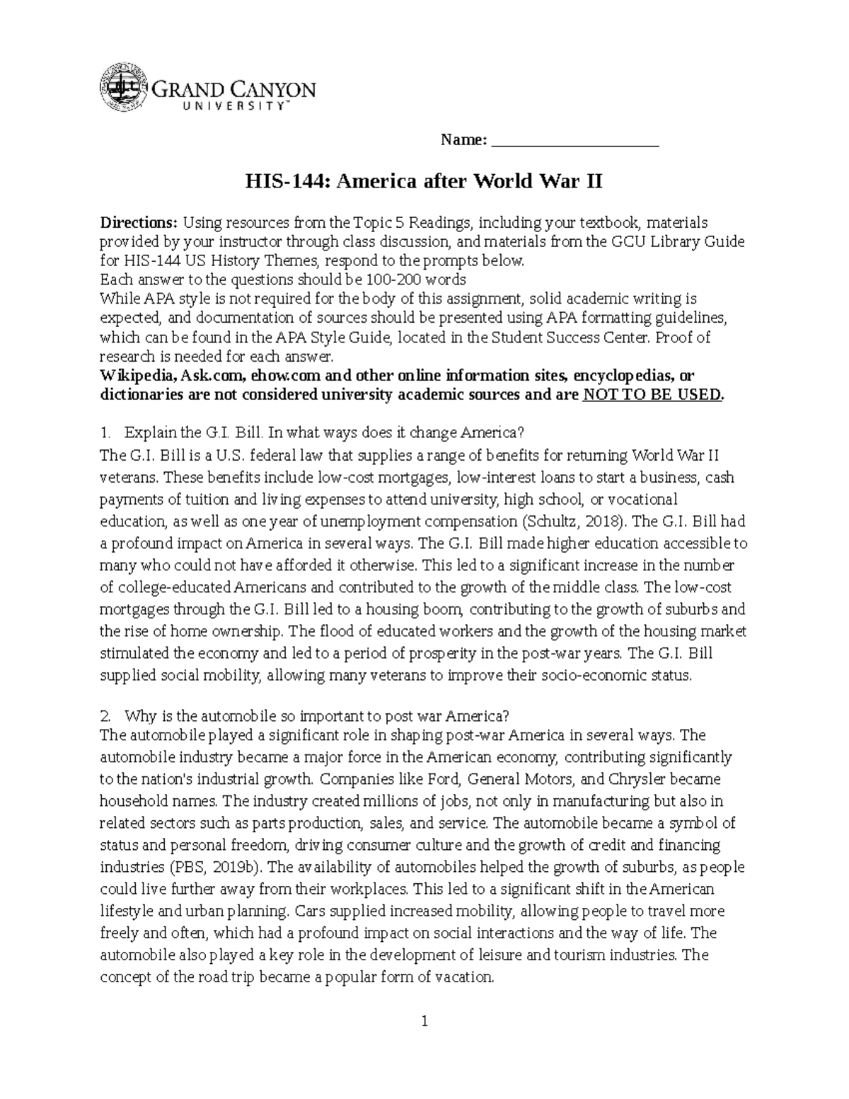 HIS-144-RS-America after WWII Worksheet - HIS-144 - GCU - Studocu