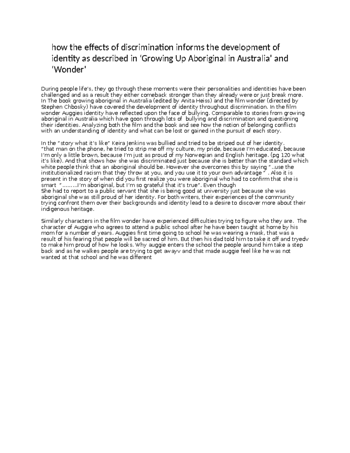 How the effects of discrimination informs the development of identity ...