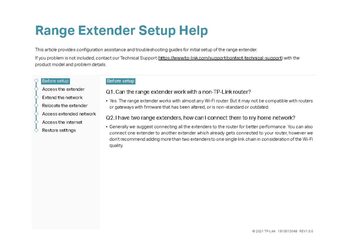 TL-WA855RE(ES) V2 Range Extender Setup Help REV1 - This article ...