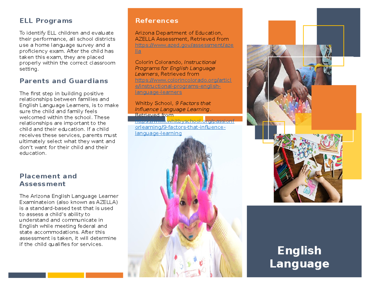 ELL Programs Topic 3 - n/a - ELL Programs To identify ELL children and ...