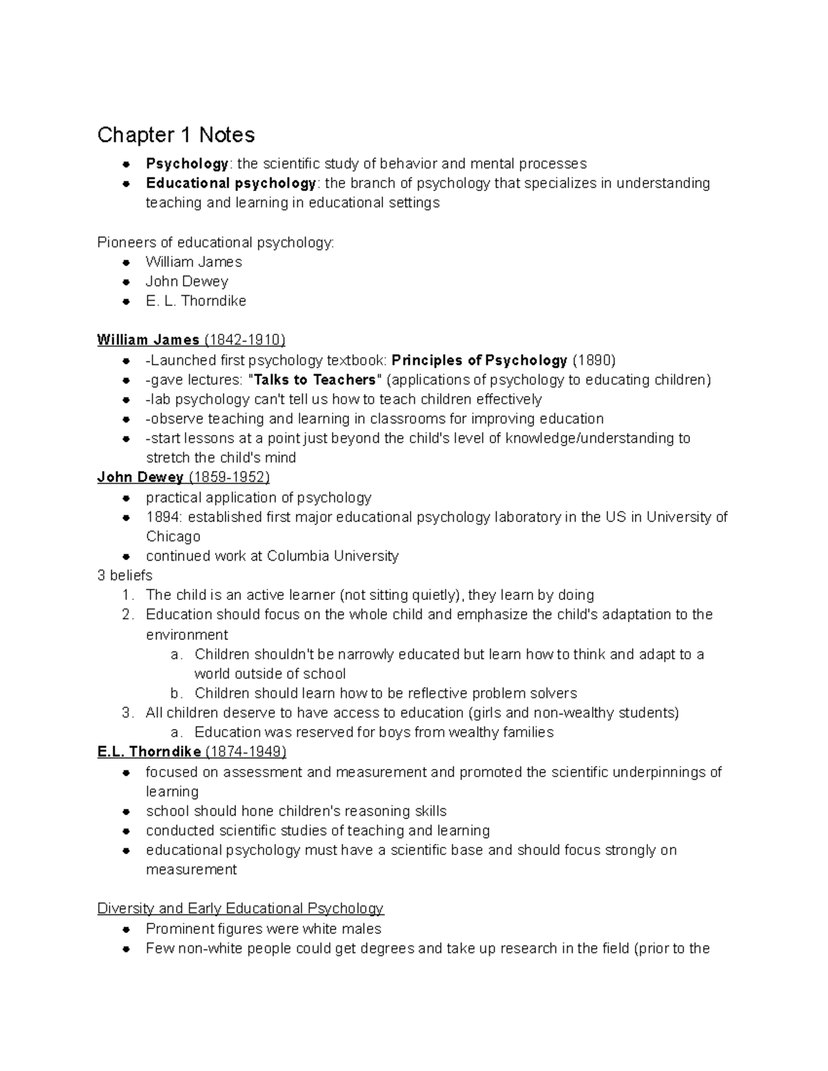 Chapter 1 Notes - Professor Diana Aria, McGraw Hill Connect Book ...