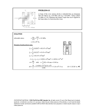 Assignment # 1 strengths and materials - Mechanics and Strength of ...