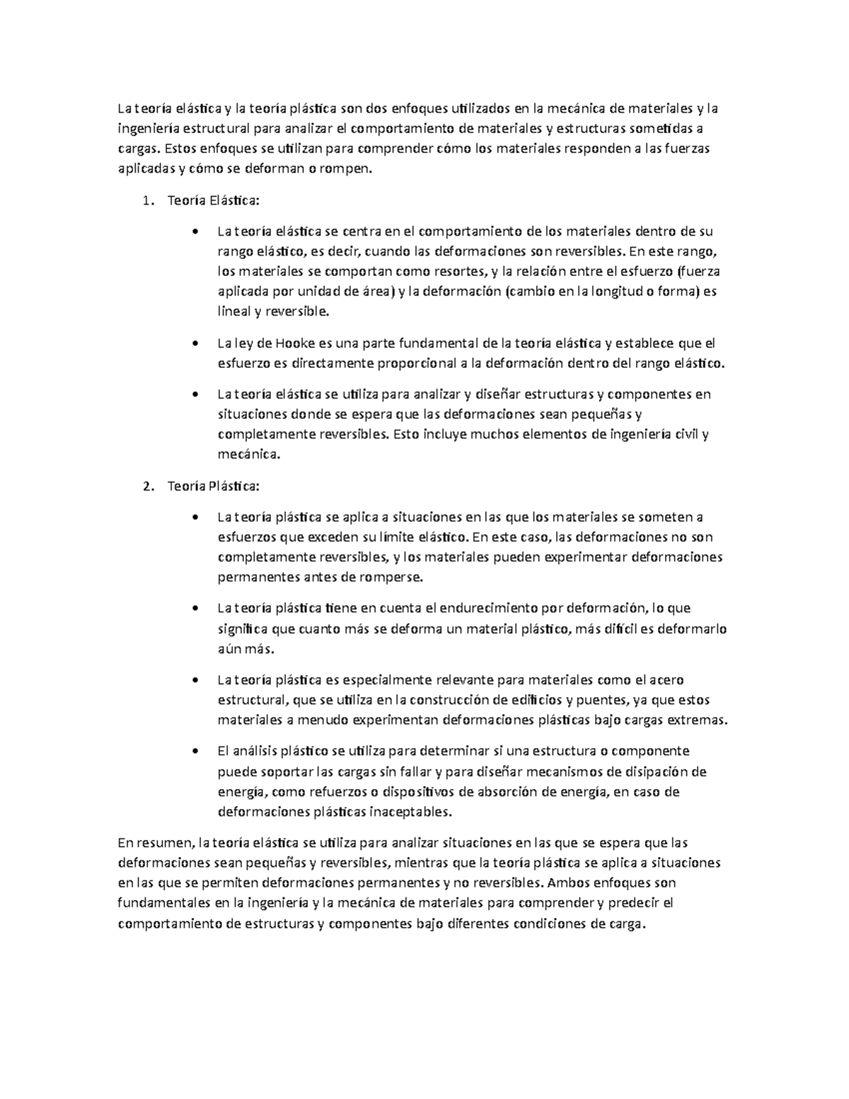 Teoria para revisar una viga - La teoría elástica y la teoría plástica ...