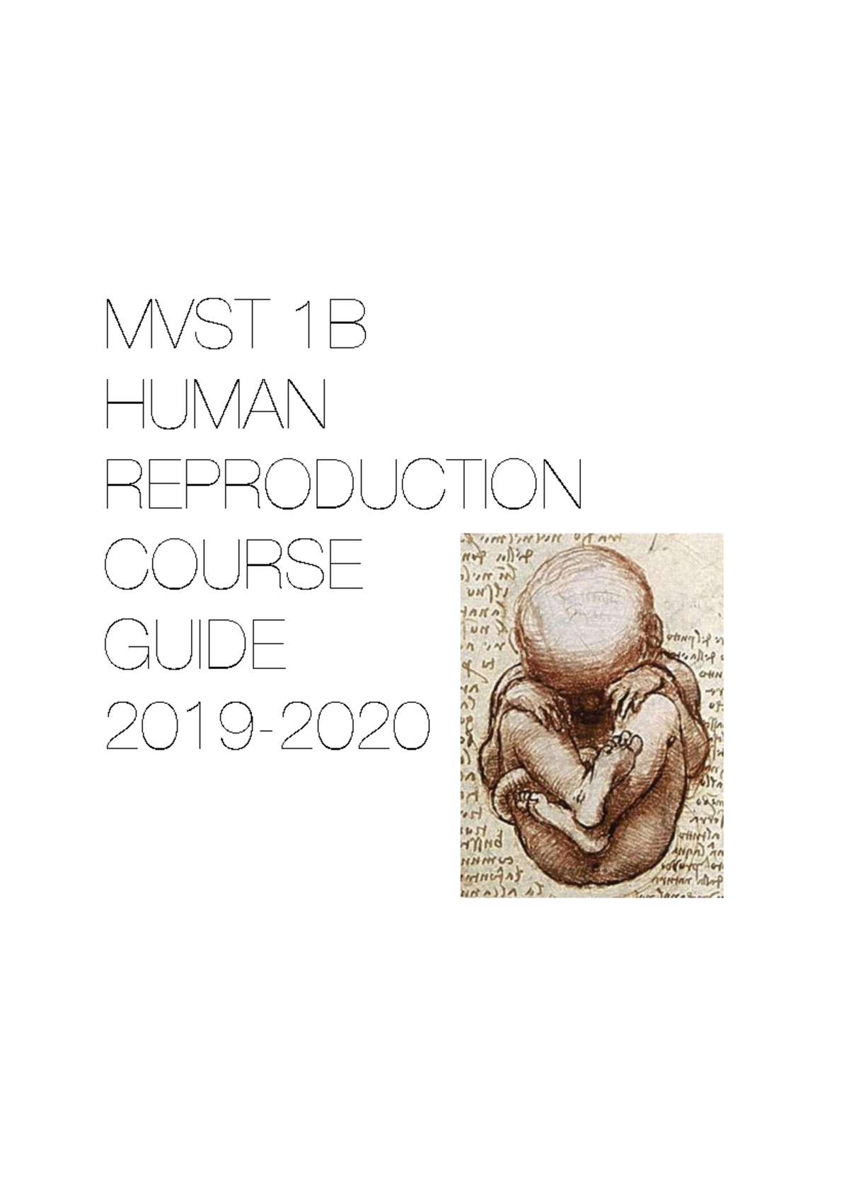 Course handbook - MVST 1B HUMAN REPRODUCTION COURSE GUIDE 2019 ...