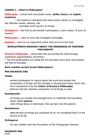 Philosophy - Concepts of reality, certainty, causality, and ethics ...