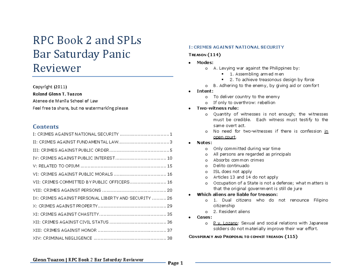 119462616-RPC-Book2-reviewer - Glenn Tuazon | RPC Book 2 Bar Saturday ...