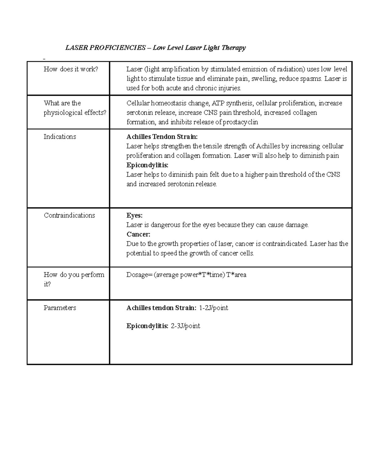 Laser - Lecture notes 1 - LASER PROFICIENCIES – Low Level Laser Light ...