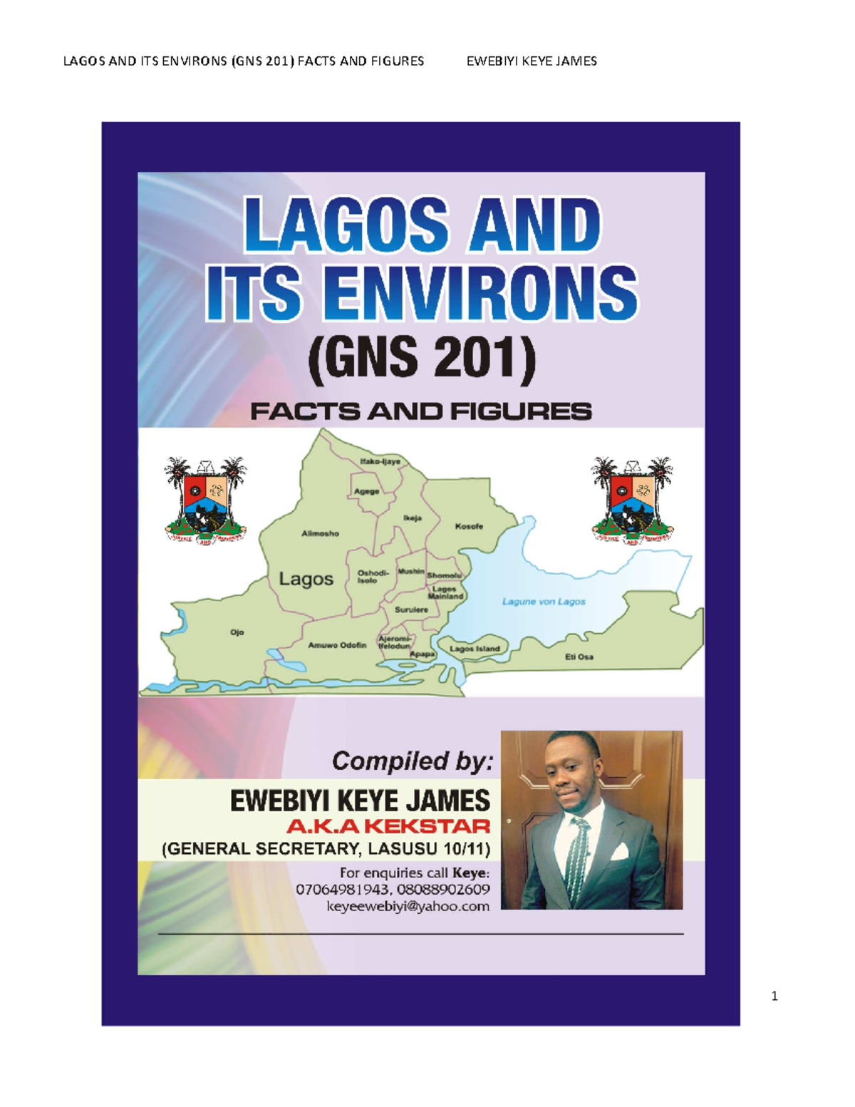 Facts and Figures; gns201-lagos and its environs - FOREWORD This note ...