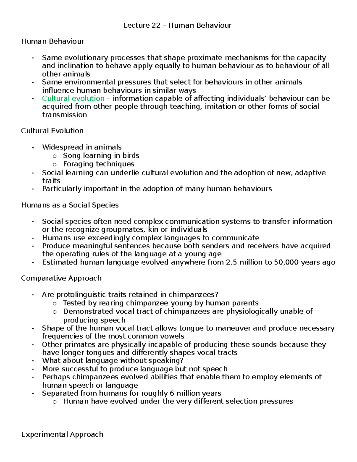 Lecture 22 - Human Behaviour - Lecture 22 – Human Behaviour Human ...