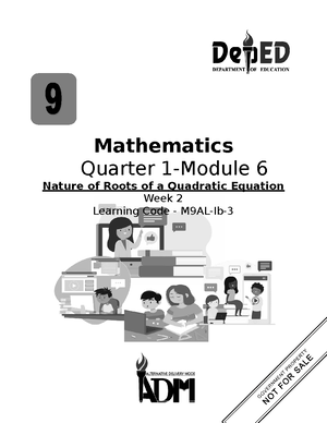 Mathematics 9 - Quarter 1 Module 4 - Mathematics Quarter 1-Module 4 ...