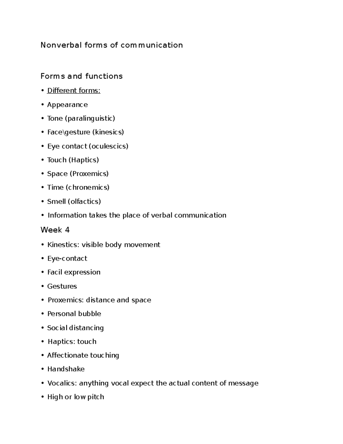 Nonverbal forms of communication - Studocu