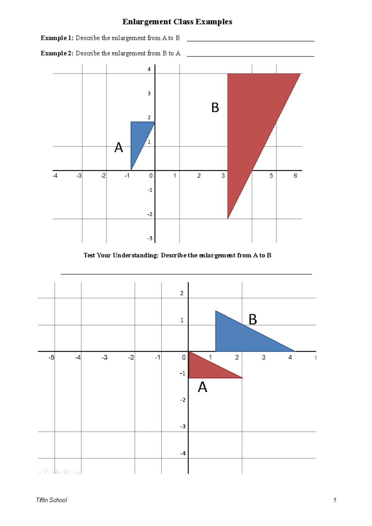 GCSE-Enlargement Questions_math preparation - Enlargement Class ...