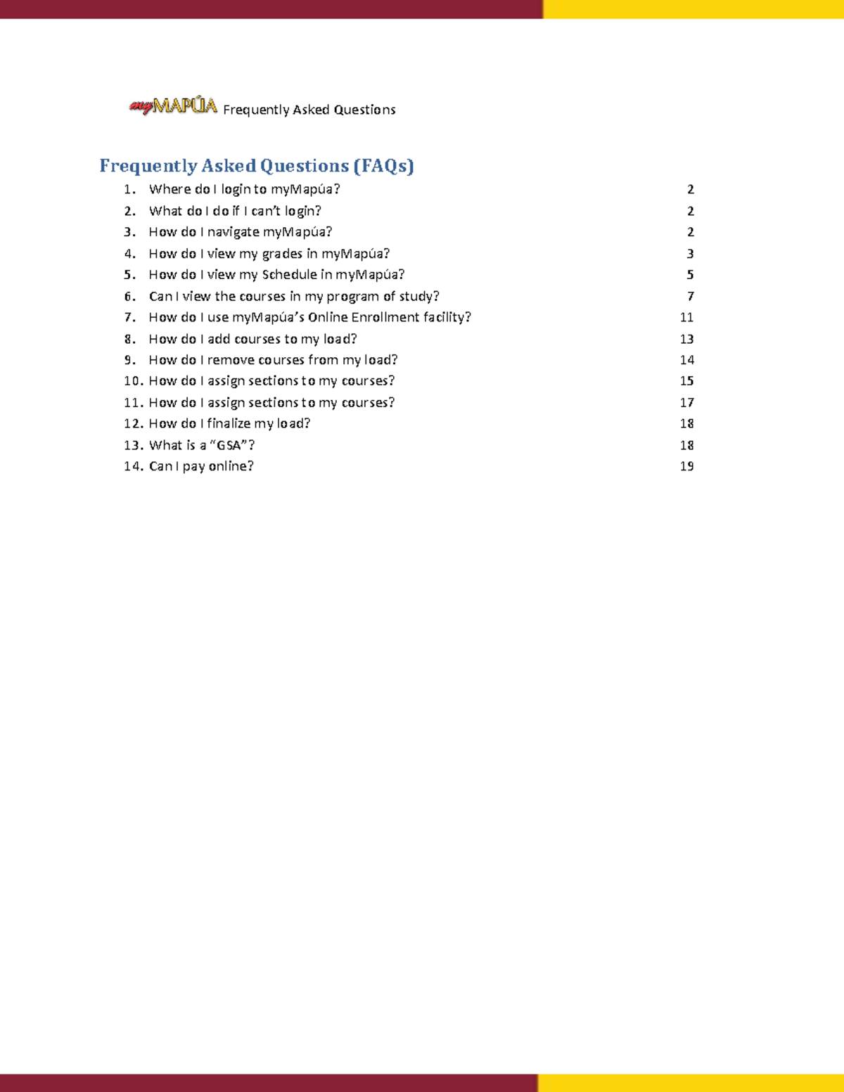 My Mapua Primer - dsadsad - Frequently Asked Questions Where do I login ...