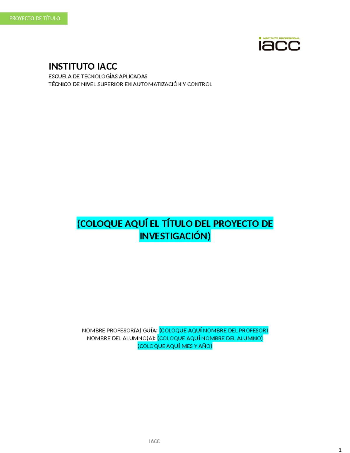 Plantilla taltc - IACC INSTITUTO IACC ESCUELA DE TECNOLOGÍAS APLICADAS TÉCNICO DE NIVEL SUPERIOR ...