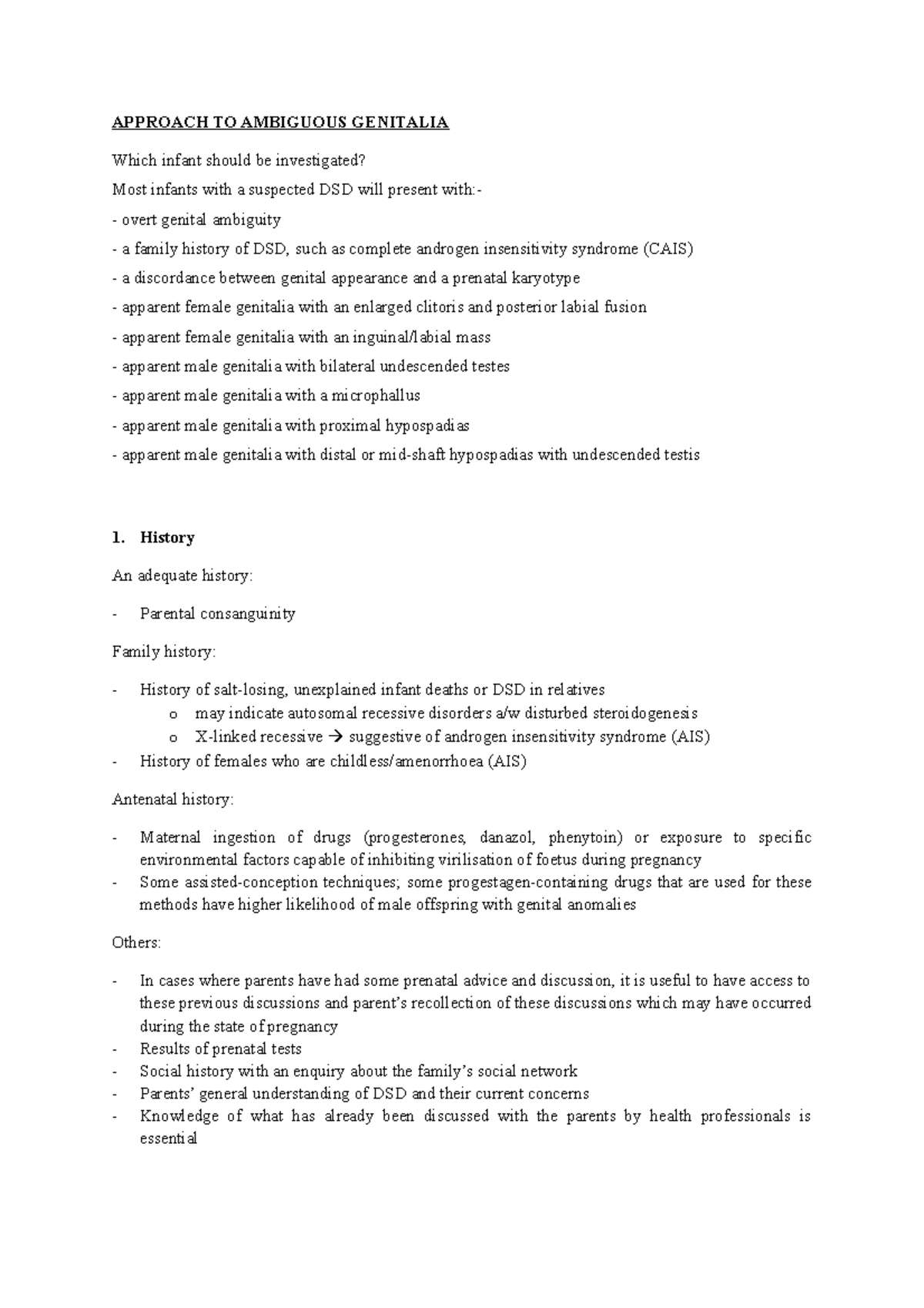 Approach to Ambiguous Genitalia - APPROACH TO AMBIGUOUS GENITALIA Which ...