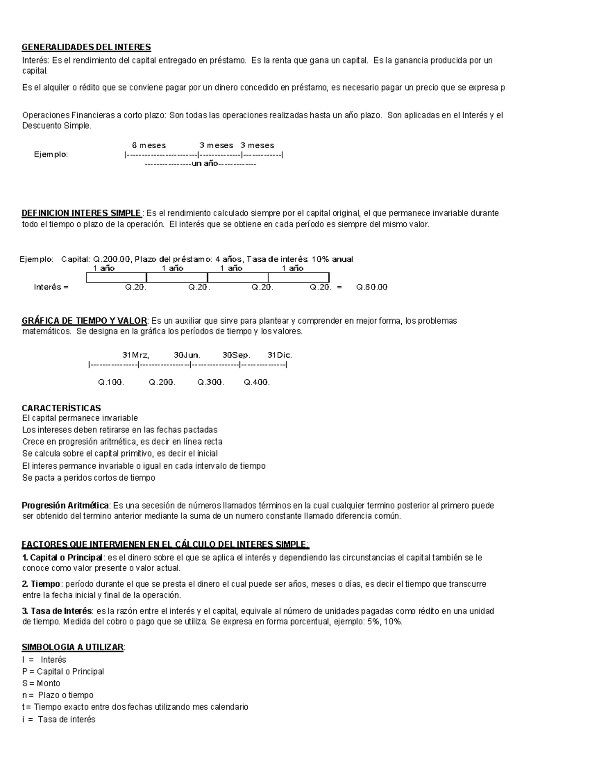 Tipos de Interes Simple - FACTORES QUE INTERVIENEN EN EL CÁLCULO DEL ...