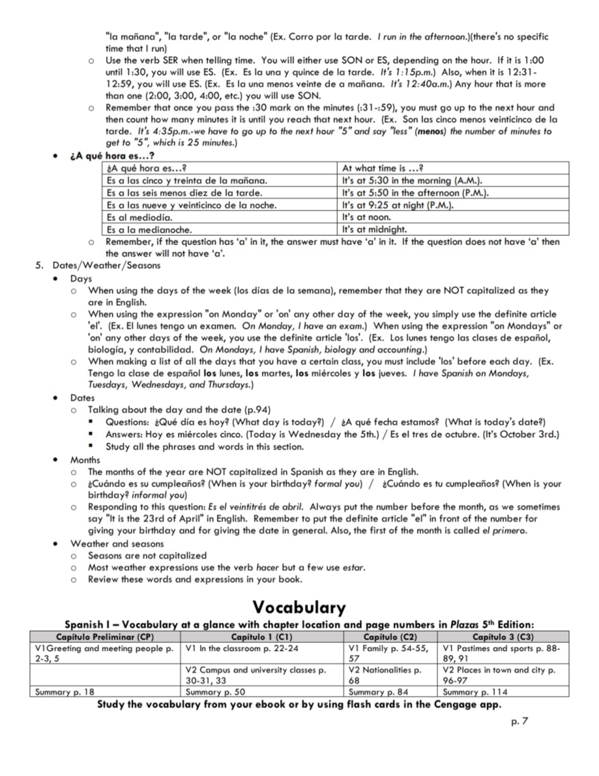 Spanish 1 Study Guide - FLS 1113 - Mississippi State - Studocu