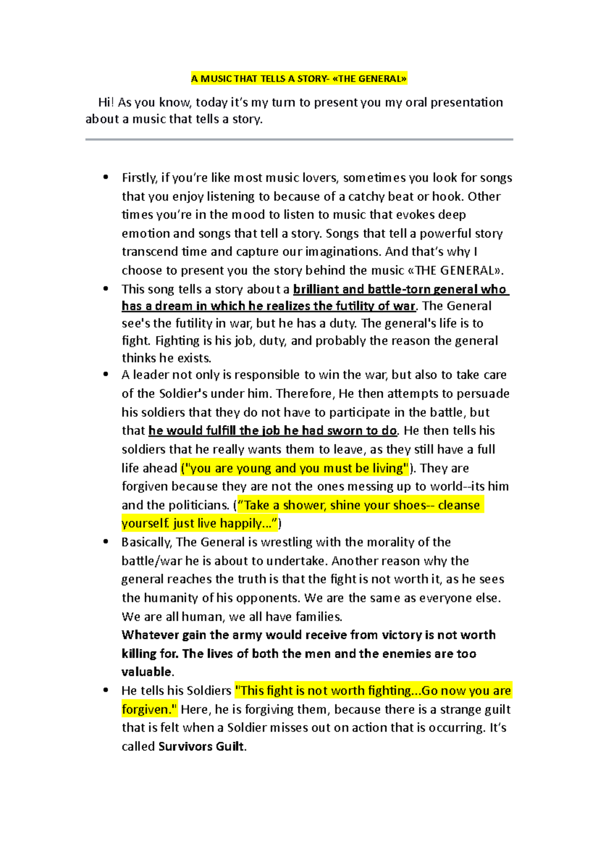 A Music THAT Tells A Story - A MUSIC THAT TELLS A STORY- «THE GENERAL ...