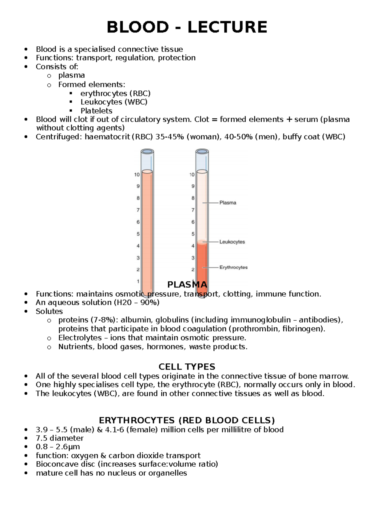 Blood - lecture - BLOOD - LECTURE Blood is a specialised connective ...
