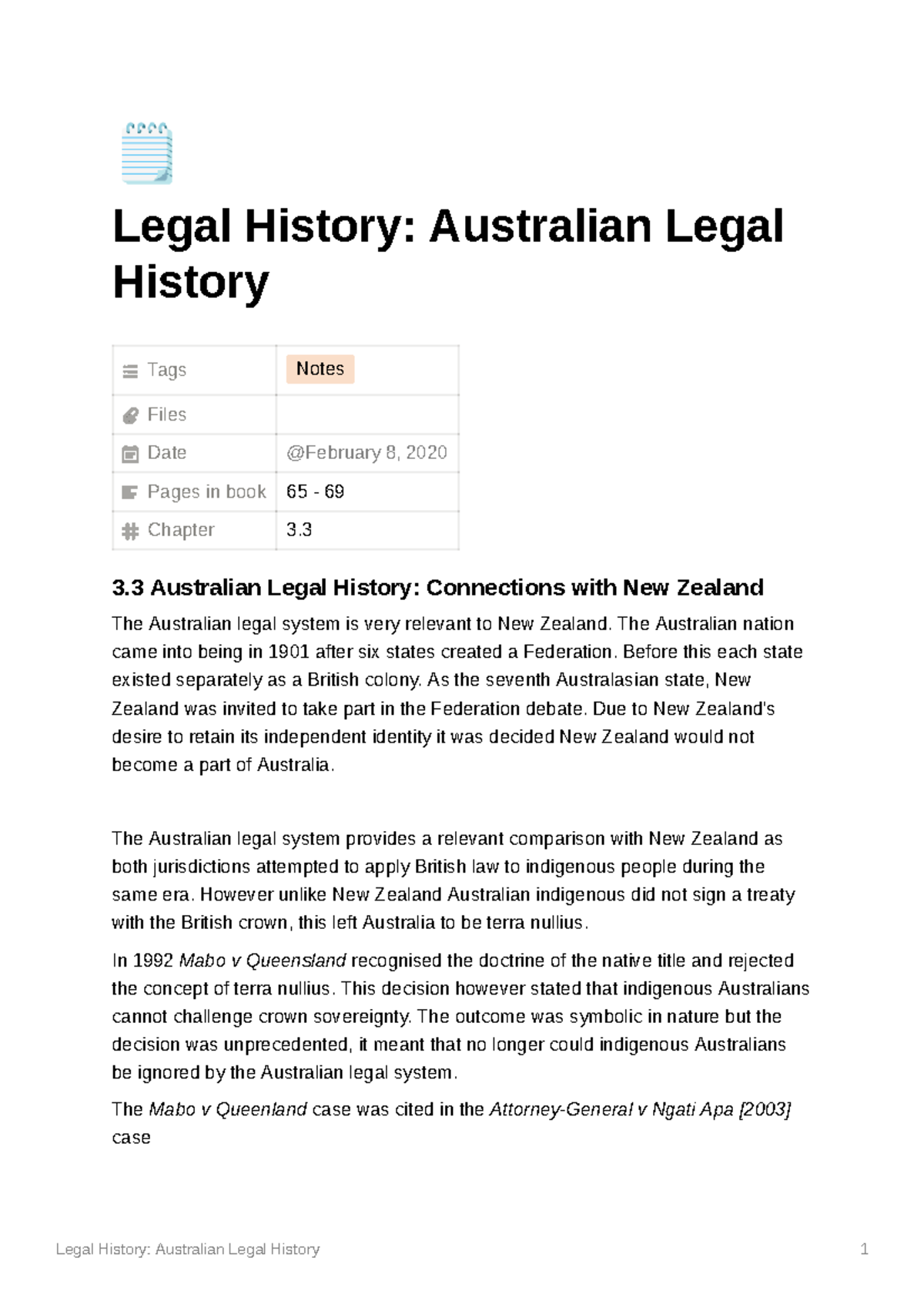 Legal History Australian Legal History - 3 Australian Legal History ...