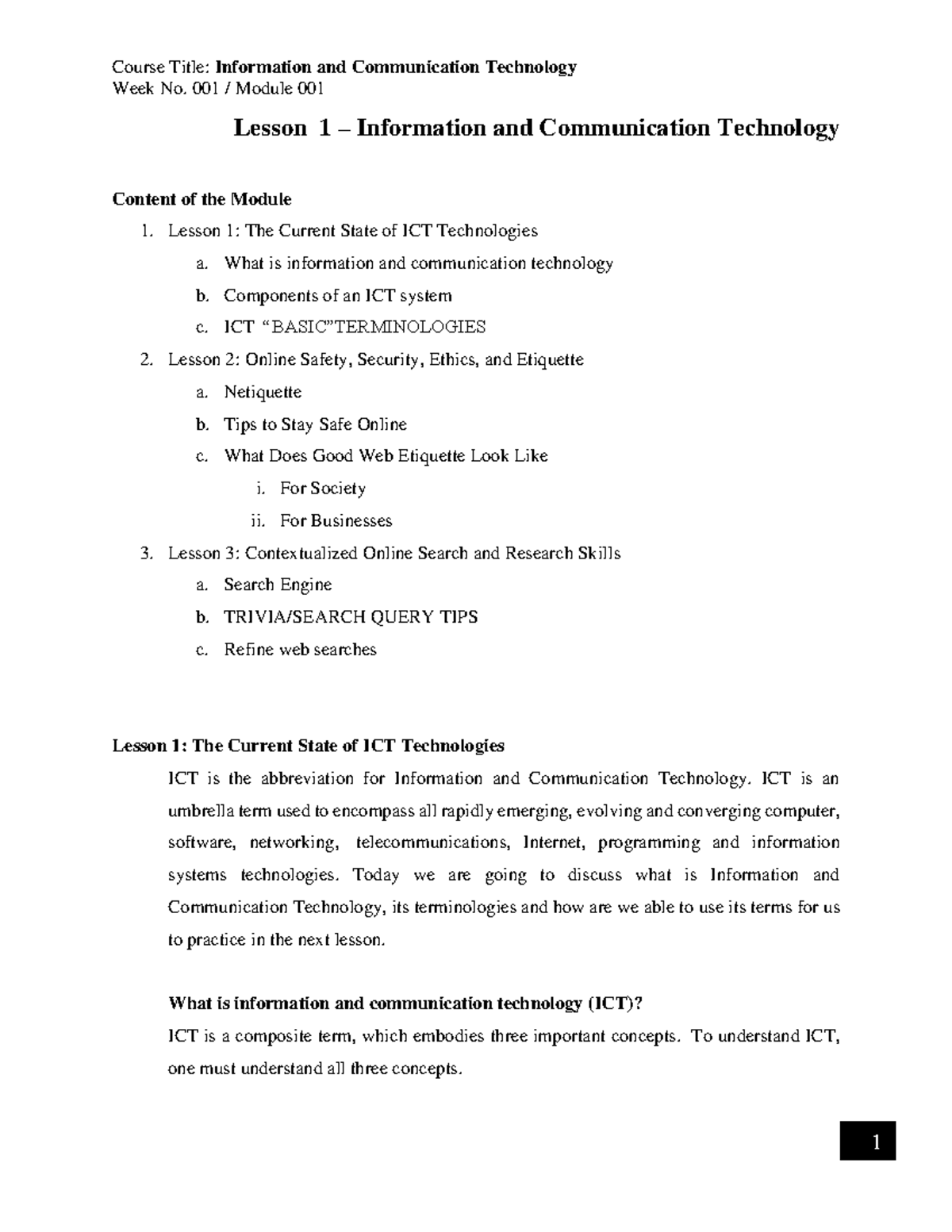 Week 1 emp - EMP tech - Week No. 001 / Module 001 Lesson 1 ...