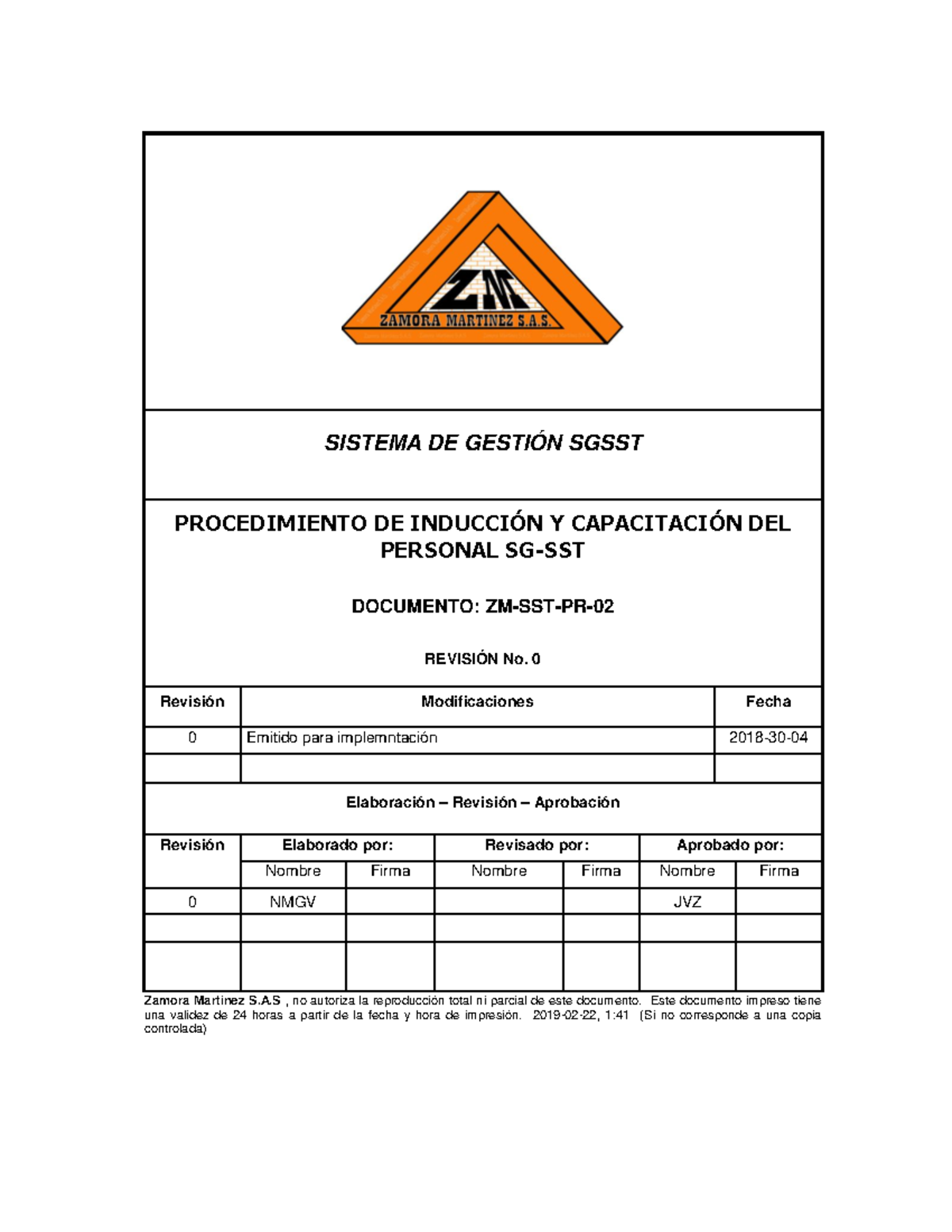 Procedimiento DE Inducci+ô N Y Capacitaci+ô N SG-SST - SISTEMA DE GESTIÓN SGSST PROCEDIMIENTO DE ...