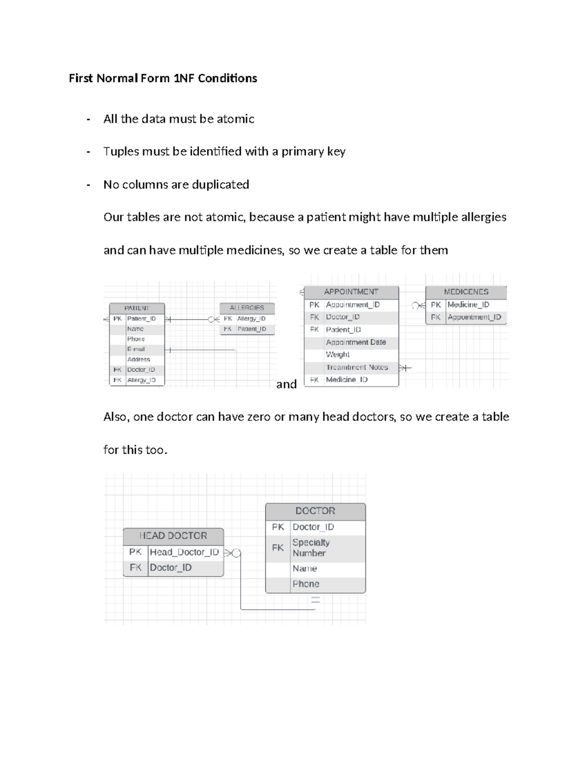 PA UNIT 4 - take the chance i must - First Normal Form 1NF Conditions - All the data must be ...