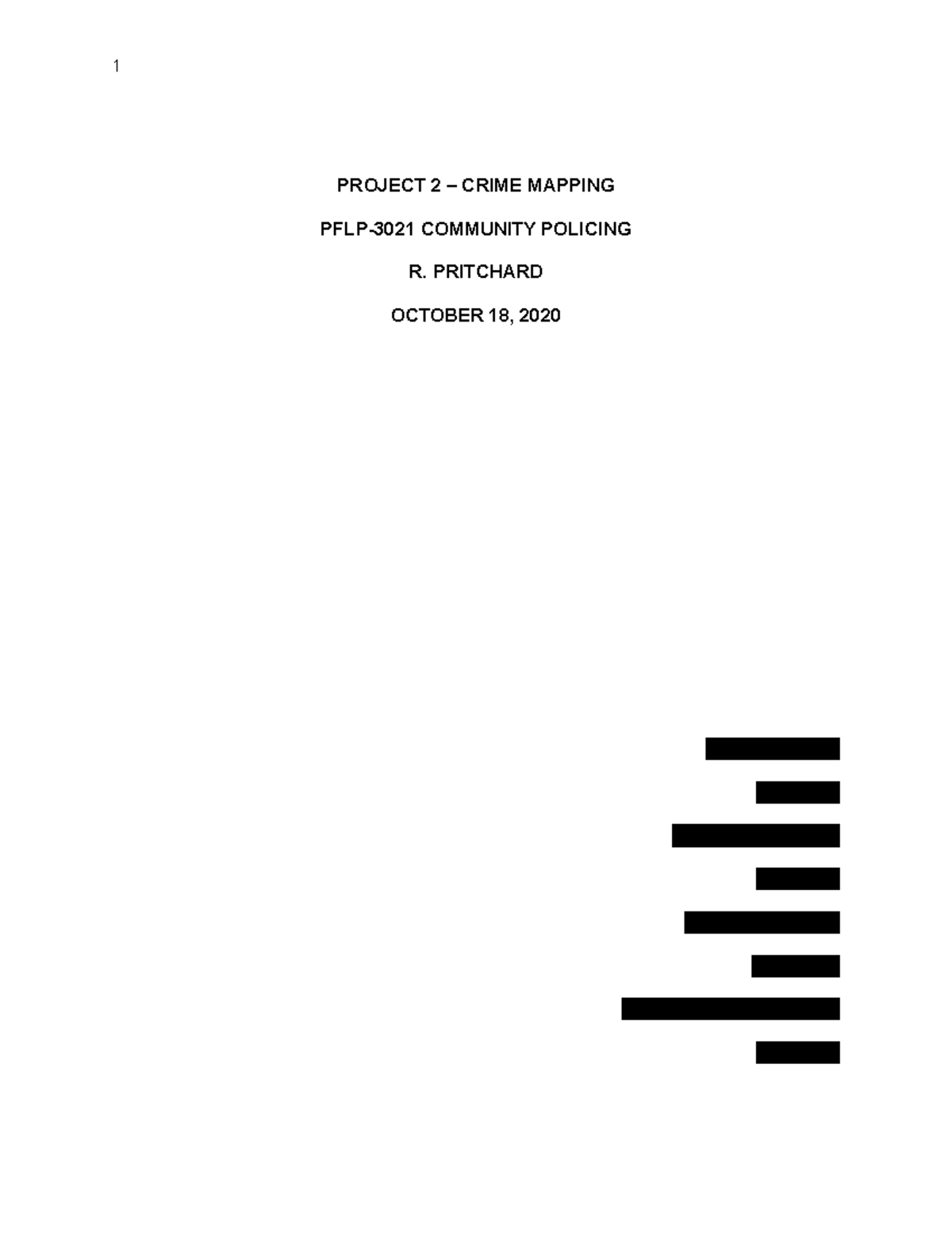 Project 2 - crime mapping - PROJECT 2 – CRIME MAPPING PFLP-3021 ...