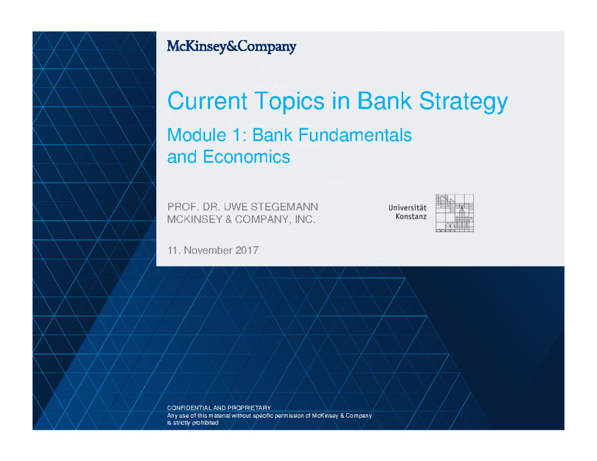 2017 1107 Current Topics in Bank Strategy Part 1 Bank Fundamentals and ...