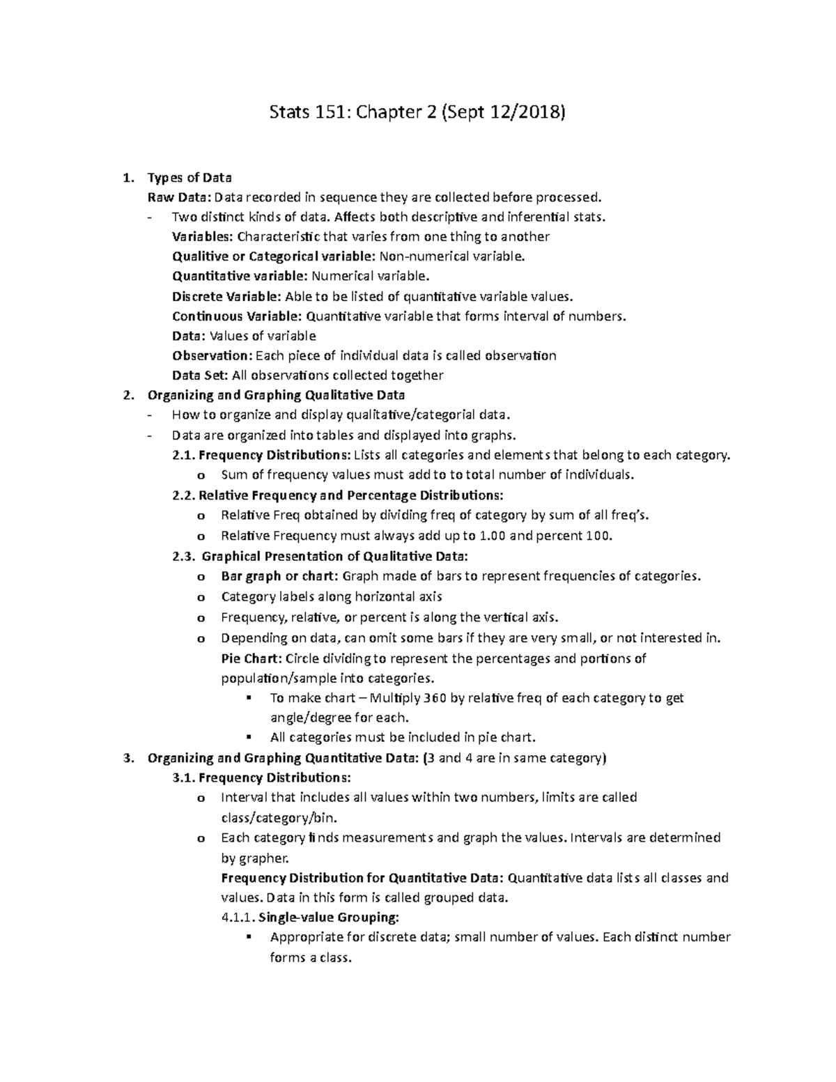 Chapter 2 Fall2018 (Macewan) - Stats 151: Chapter 2 (Sept 12/2018) Types of Data Raw Data: Data ...