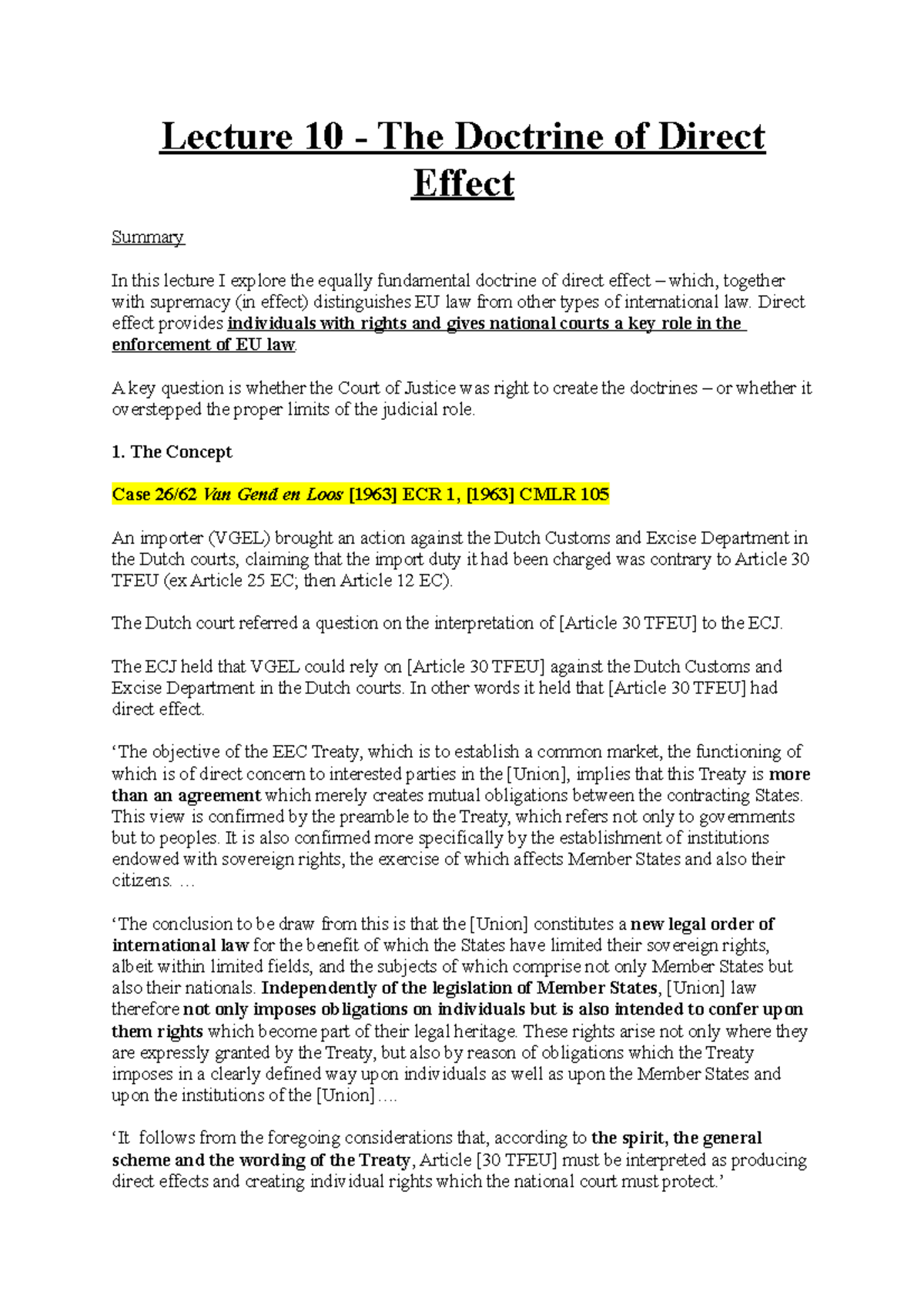 Direct effect - Direct effect provides individuals with rights and ...