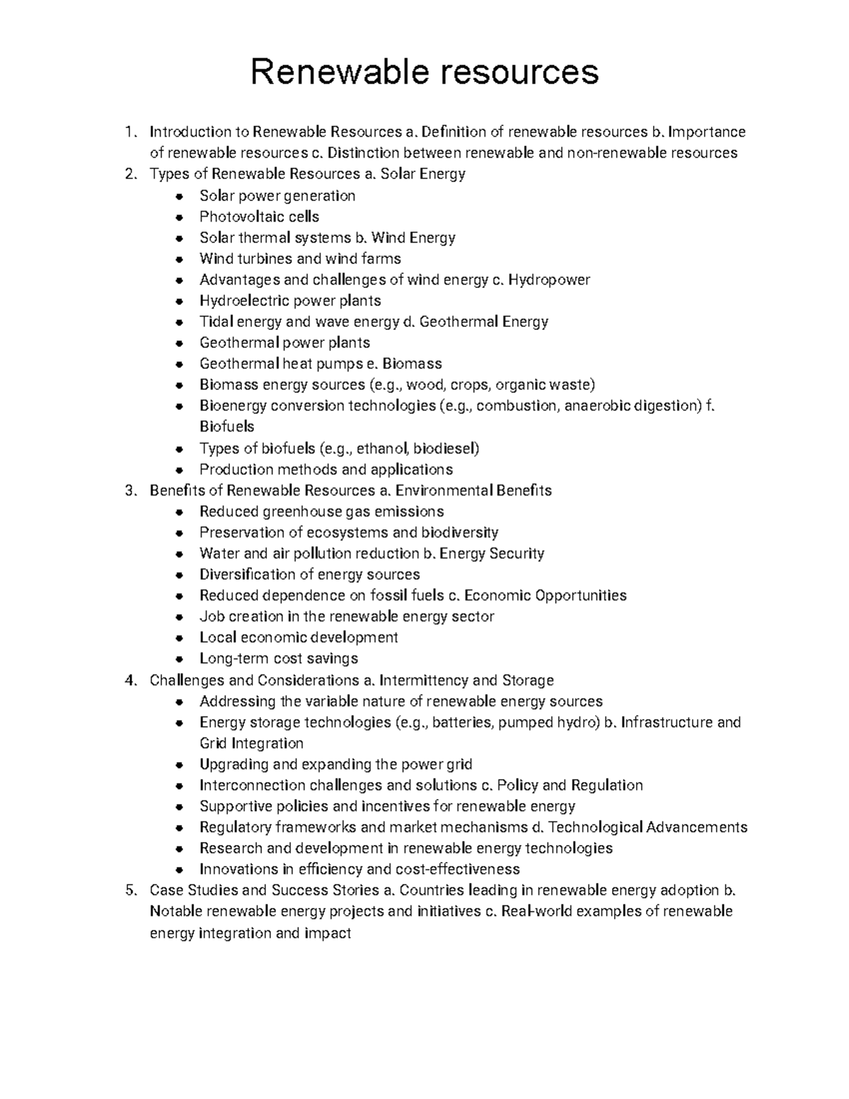Renewable resources environmental science honors notes - Studocu