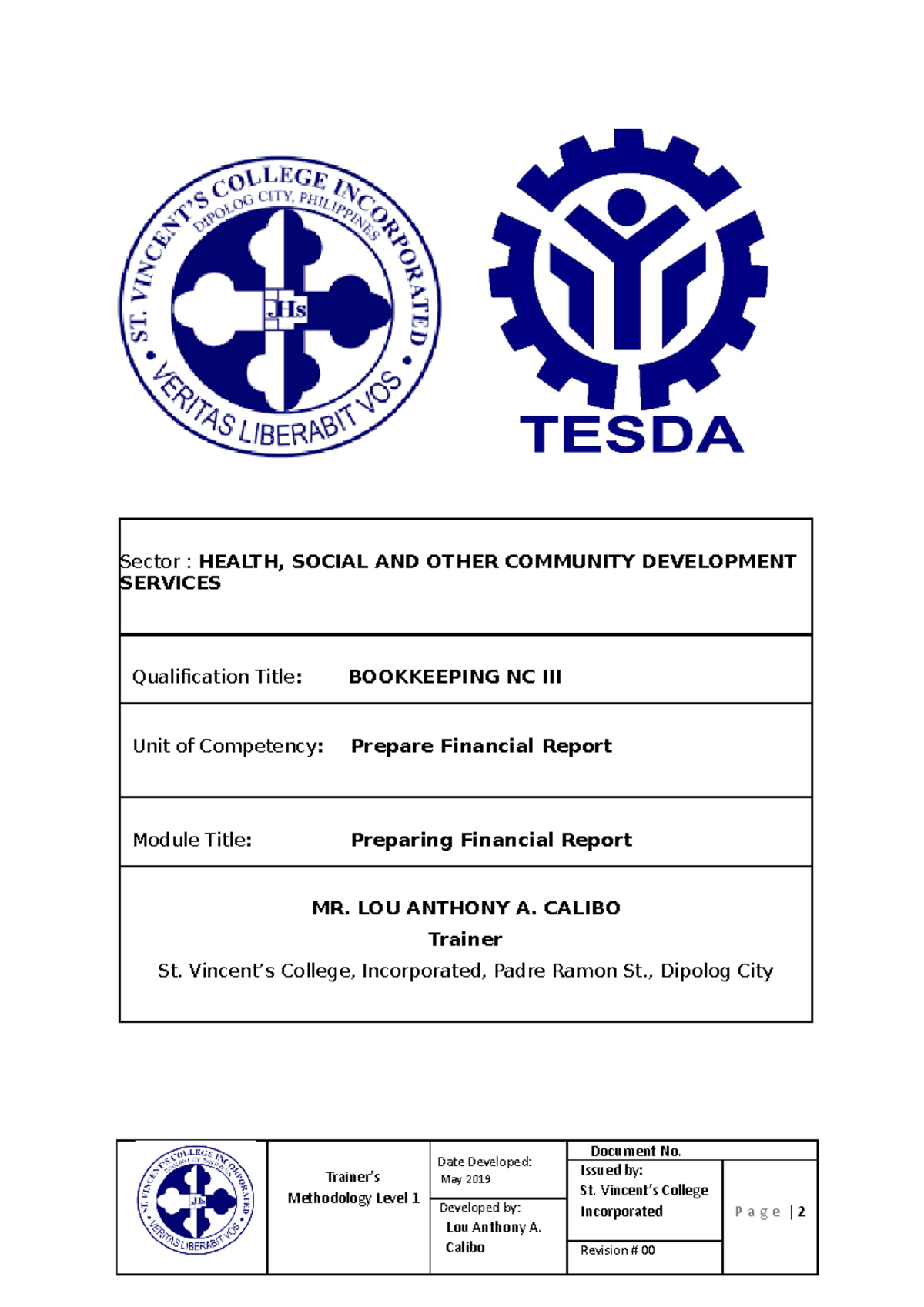 TM Portfolio TESDA Trainer - Sector : HEALTH, SOCIAL AND OTHER ...