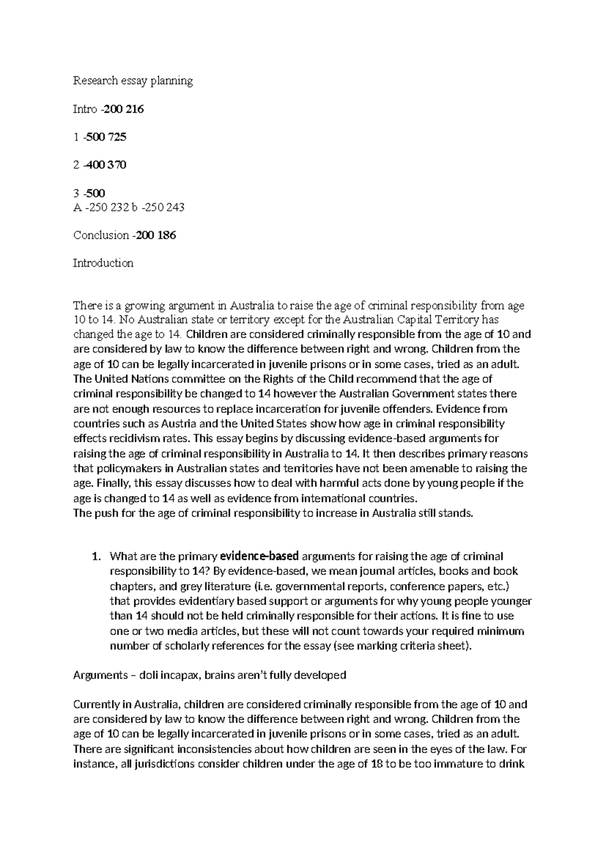 sociology of crime essay planning - Research essay planning Intro -200 ...