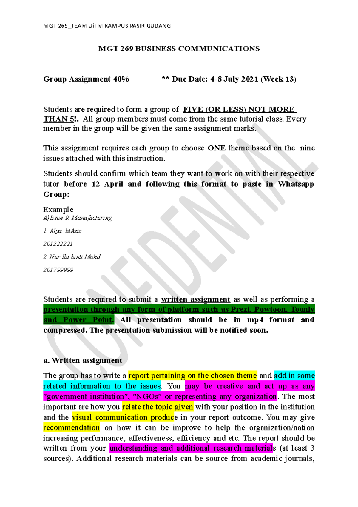 Group task instruction (1) analitikal report - MGT 269 BUSINESS ...