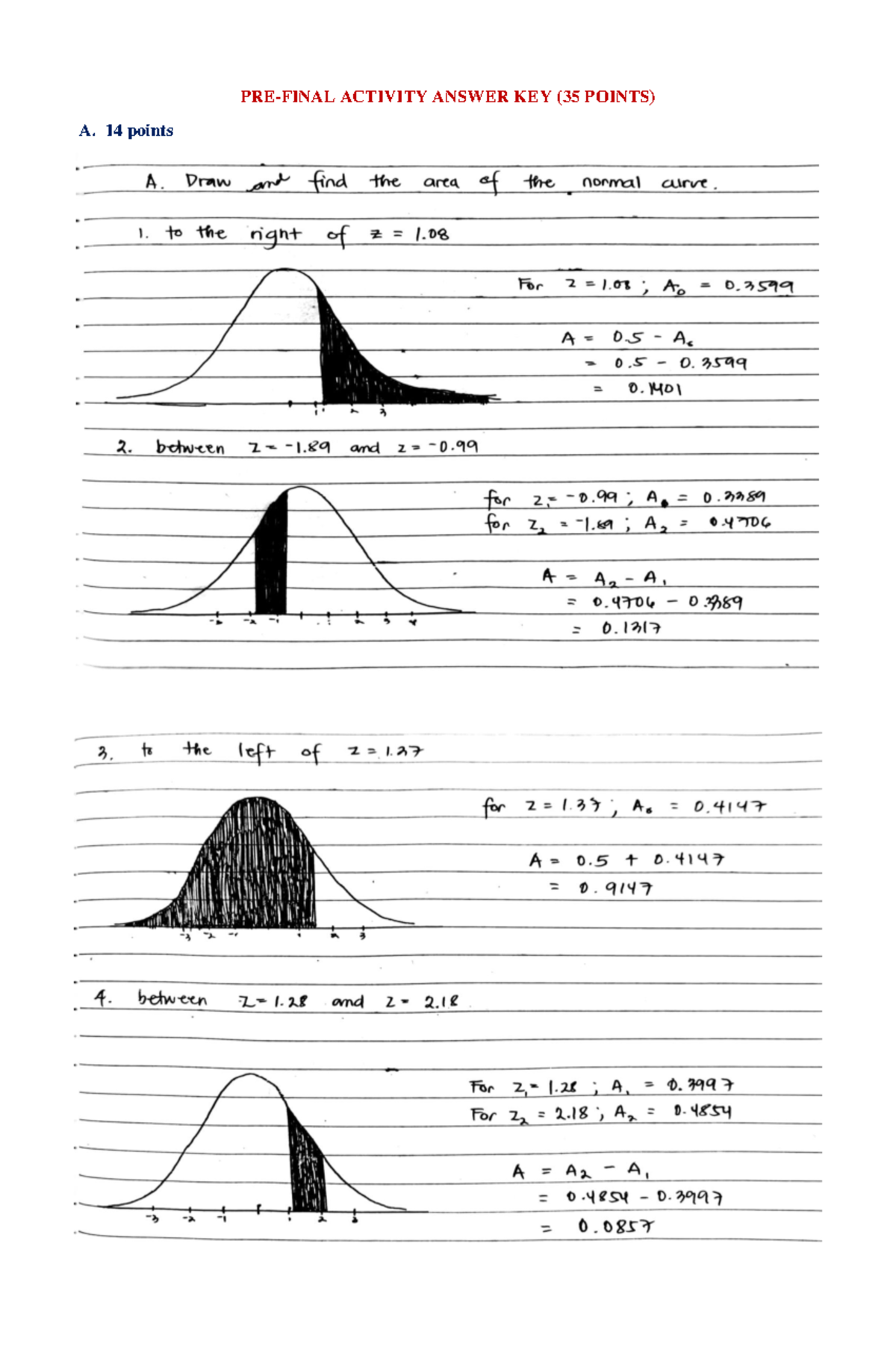 PRE Final Activity Answer KEY Education PRE FINAL ACTIVITY ANSWER