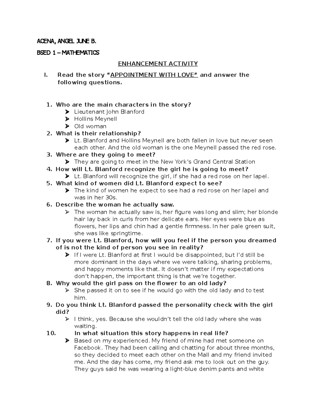 Enhancement Activity - nothing - ACENA, ANGEL JUNE B. BSED 1 ...