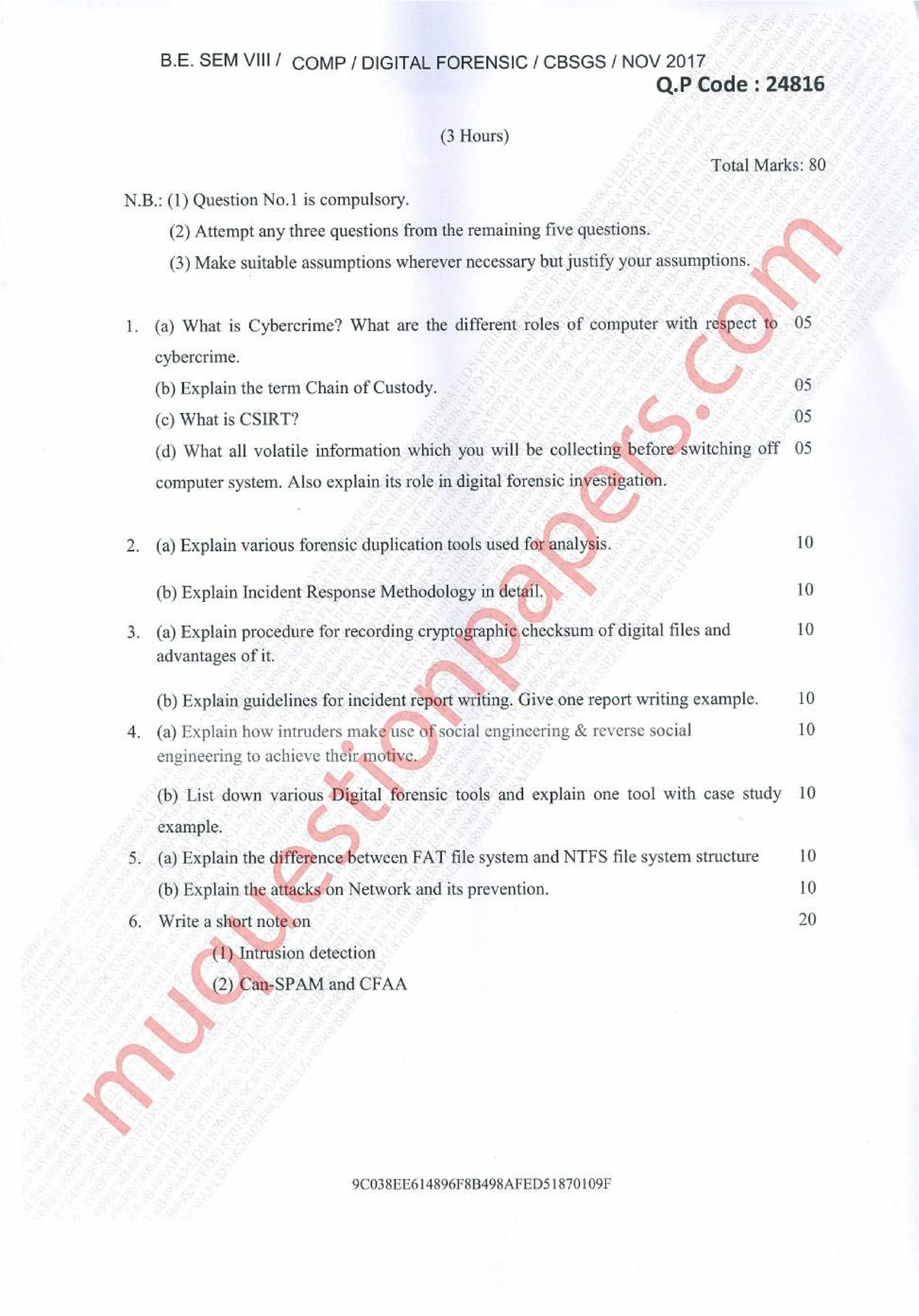 BE-Comps SEM8 DF DEC17 - Exam - Digital Forensics - Studocu
