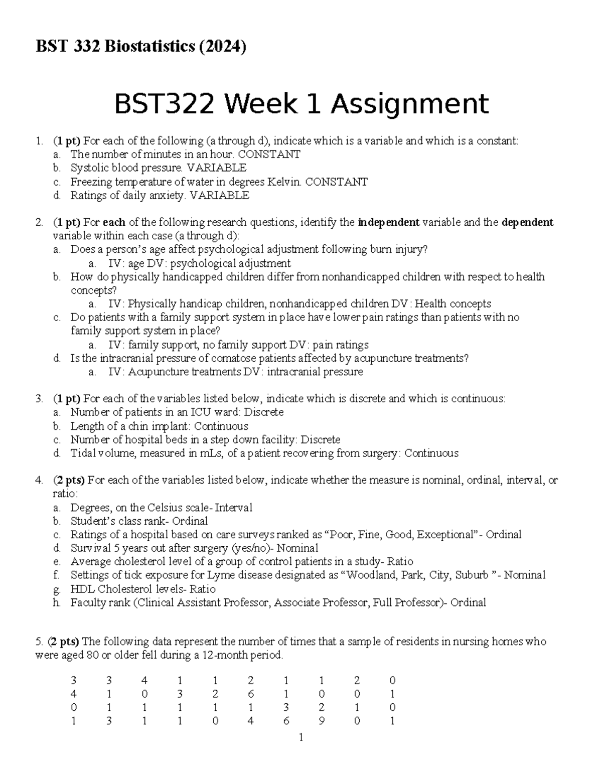 Week1Assignment Daley - BST 332 Biostatistics (2024) BST322 Week 1 Assignment (1 pt) For each of ...