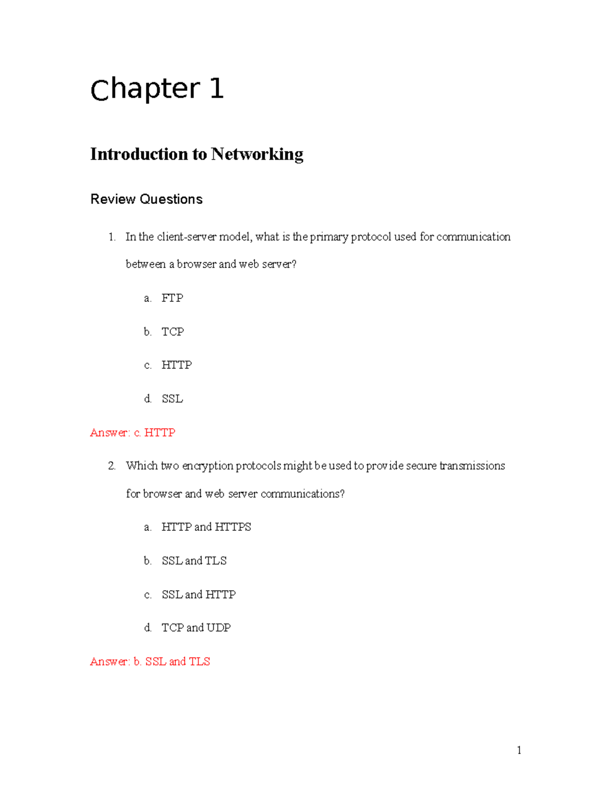 Network+ 8e Ch01 Solutions - Chapter 1 Introduction to Networking ...