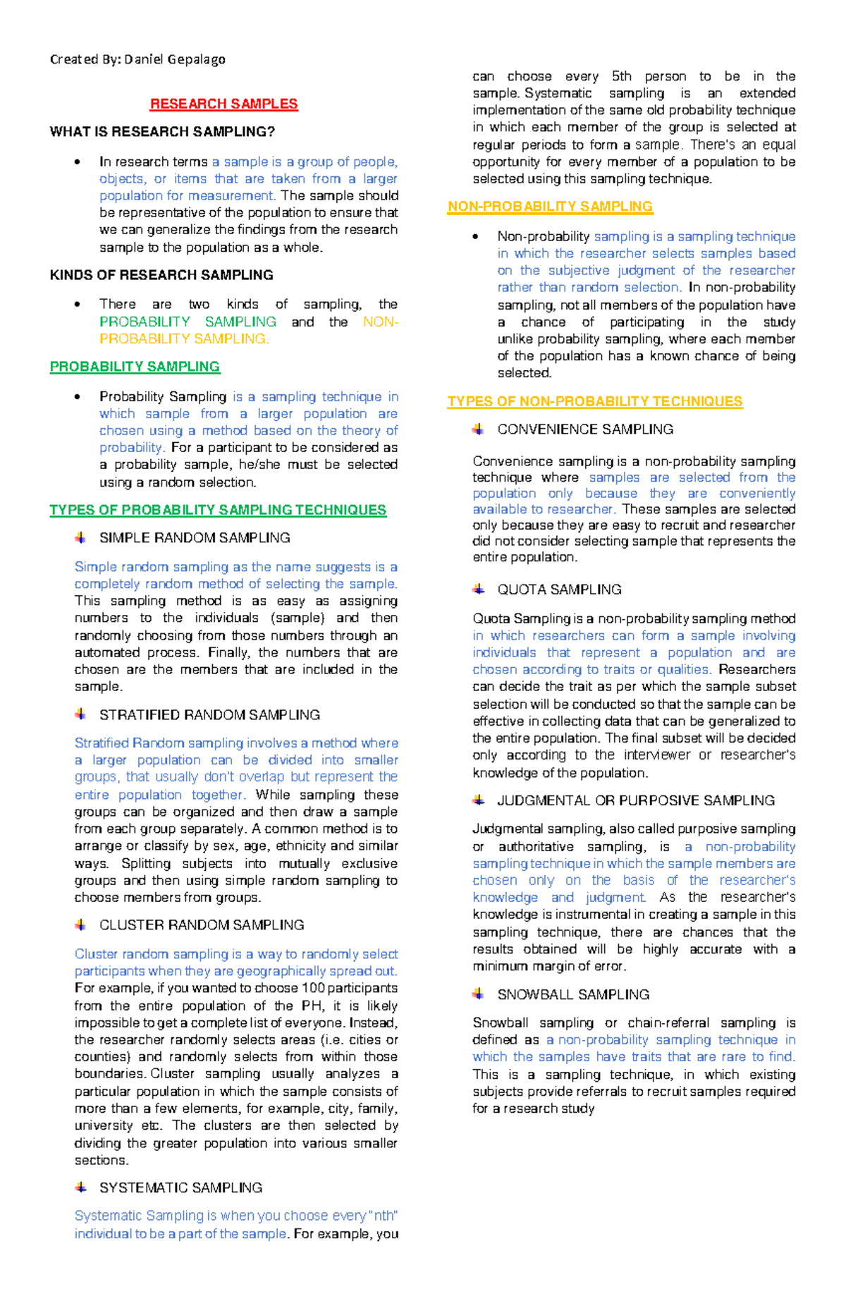 RESEARCH SAMPLES - Created By: Daniel Gepalago RESEARCH SAMPLES WHAT IS ...